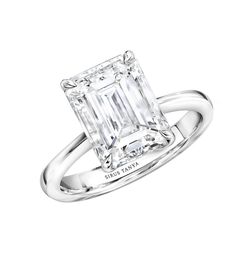 Sirus Promise Emerald Cut Engagement Ring - Sirus Tanya
